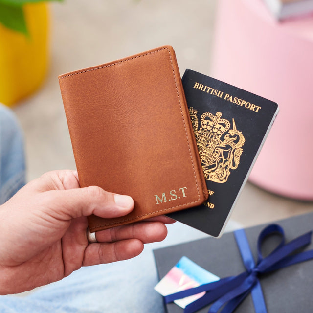 Luxury Personalised Leather Passport Cover | Christmas Gift