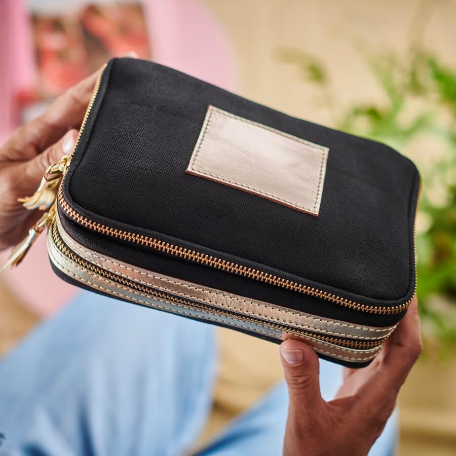 Personalised Name Make-up Brush Case - Canvas and Leather – Vida Vida ...